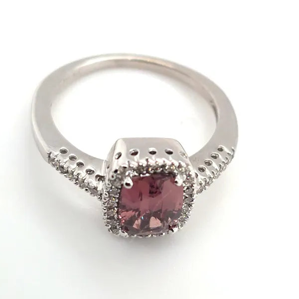1.8ct Natural Pink Brown Sapphire (unheated) & Natural Diamond Accents ...